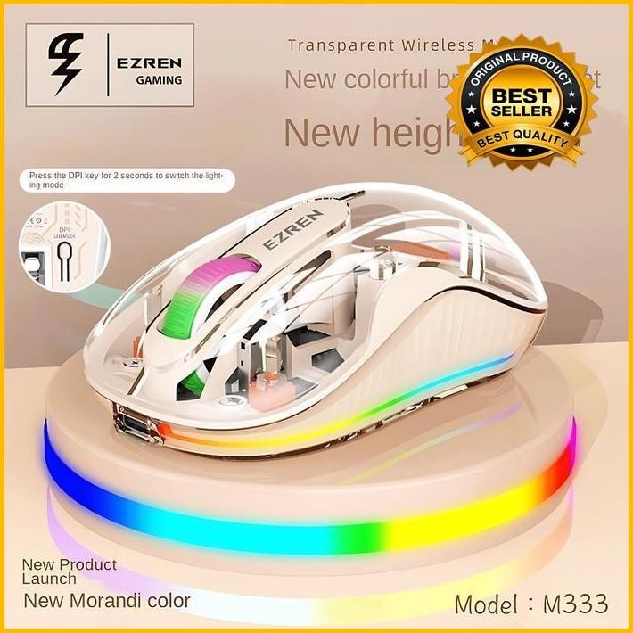 Jual Ezren M333 Wireless Bluetooth Tri-Mode Mouse Type-C Rechargeable ...