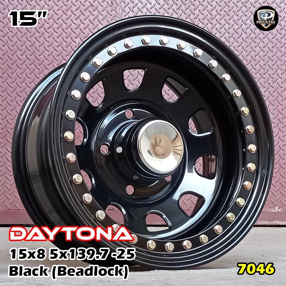 Jual Velg Mobil Offroad Daytona Beadlock Black Ring 15 Lebar 8 Baut Pcd 5X139.7 Offset -25 (7046 ...