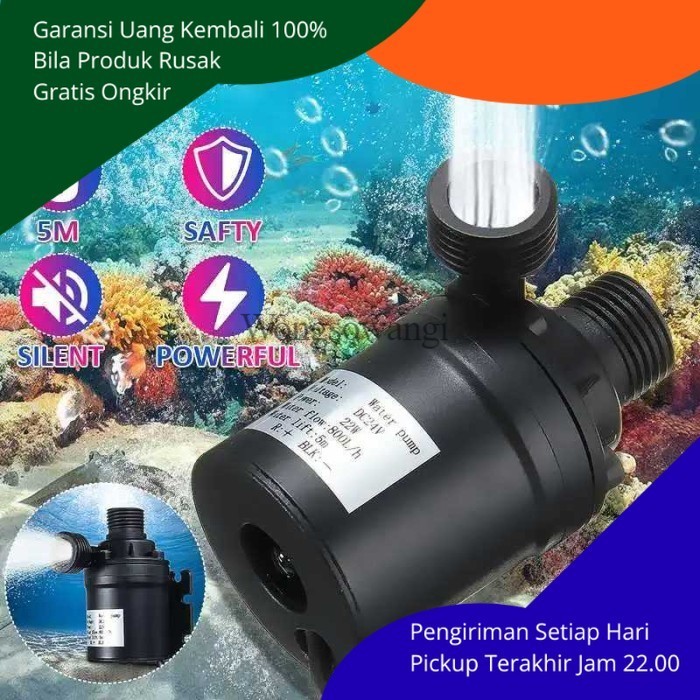 Jual Pompa Air DC 12 Volt Aquarium Submersible Pump Fish Tank 800L/h ...