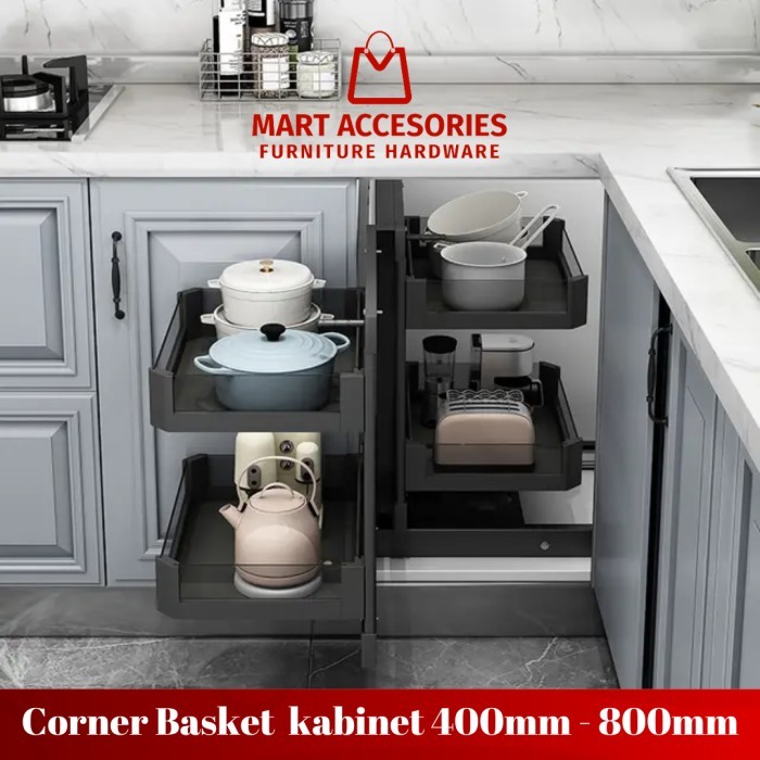 Jual LEON CORNER CABINET KITEN SET / RAK SUDUT DAPUR /PULL OUT CORNER ...