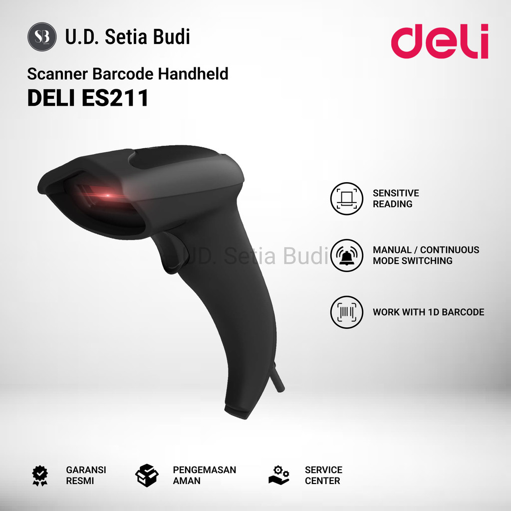 Jual Barcode Scanner Deli ES211 (1D) Deli Scanner Barcode Handheld ...