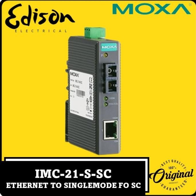 Jual HARGA DISC - MOXA IMC-21-S-SC Industrial Ethernet to FO Fiber Single Mode Converter ...