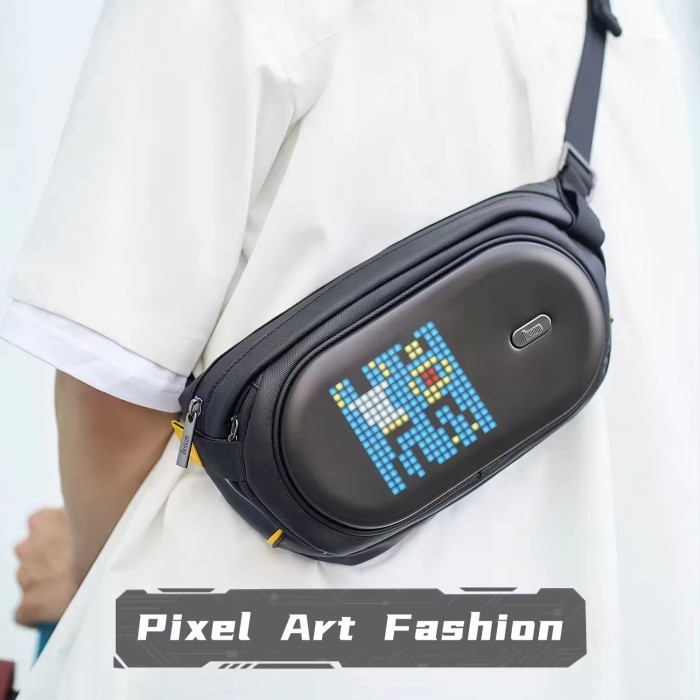 Jual Promo Cod]Divoom Pixoo Slingbag Customizable Pixel Art Led Display ...