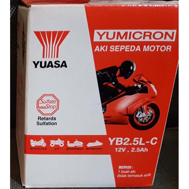 Jual Aki Motor Basah Accu Yuasa Yb2.5L-C | Shopee Indonesia