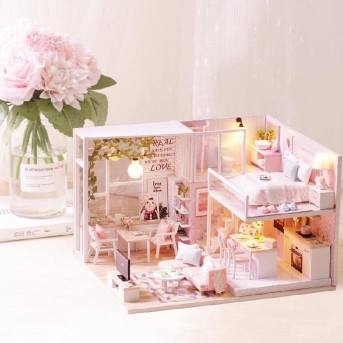 Jual Cutebee DIY furniture Rumah Boneka Kayu Rumah Boneka Miniatur ...