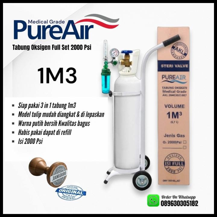 Jual Tabung Oksigen Full Set 3 In 1 Siap Pakai Isi 2000 Psi Special Promo...!!! | Shopee Indonesia