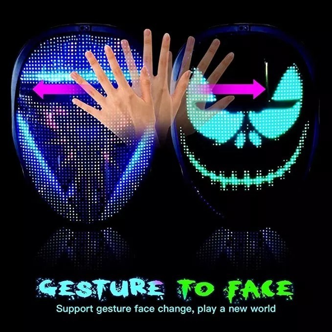 Jual Mask Halloween Game Party Led Bluetooth Animation Rgb | Shopee ...