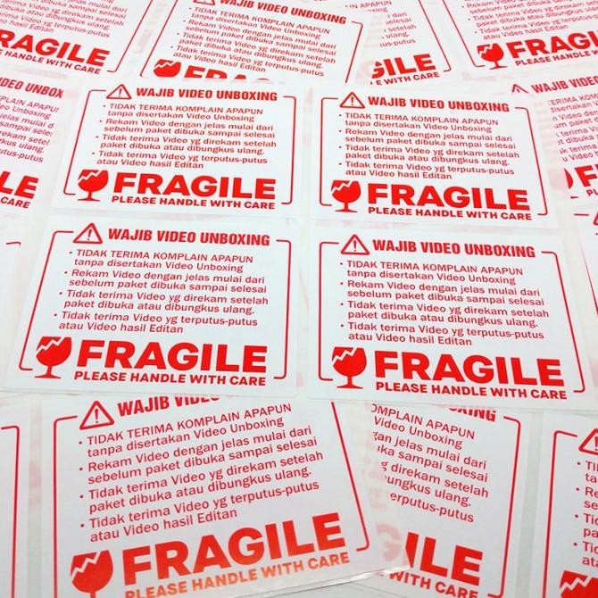 Jual Sticker Fragile Label Video Unboxing Stiker Pengiriman OlShop 6 x ...