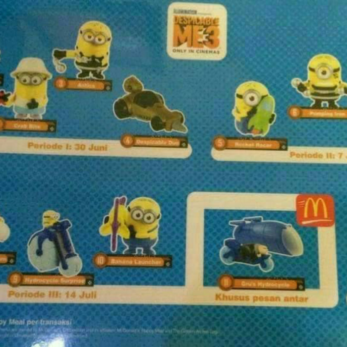Jual 1 set 12 unit nomor 1-12 Happy meals mcdonalds MCD Minion mcdonald | Shopee Indonesia