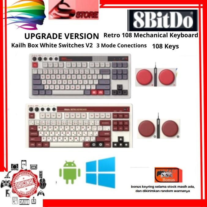 Jual 8Bitdo Retro Mechanical Keyboard Wireless Portable For Windows ...
