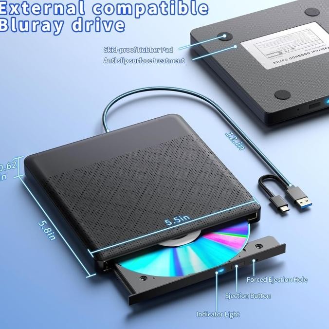 Jual Promo External Blu Ray Drive Dvd Bd Player Read/Write Portable Blu ...