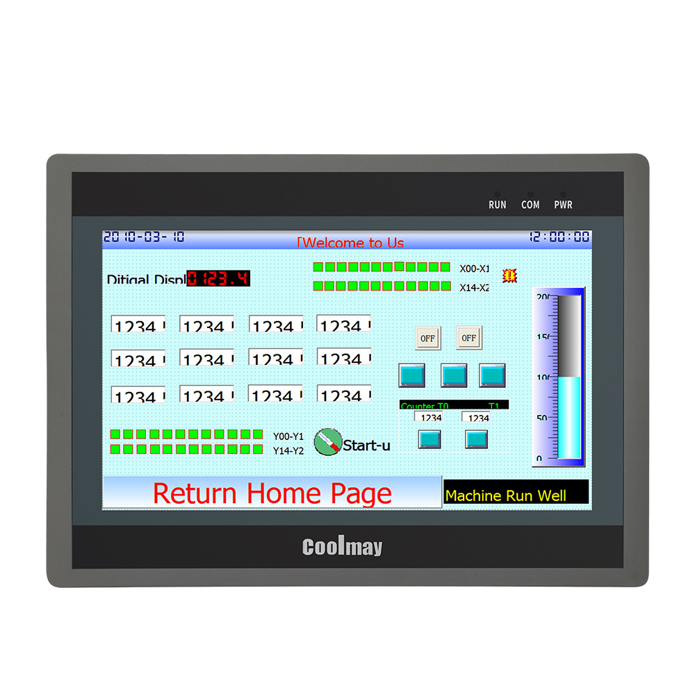 Jual Coolmay plc hmi 10 inch modbus monitor rs232 rs485 plc controller outputs programmable ...