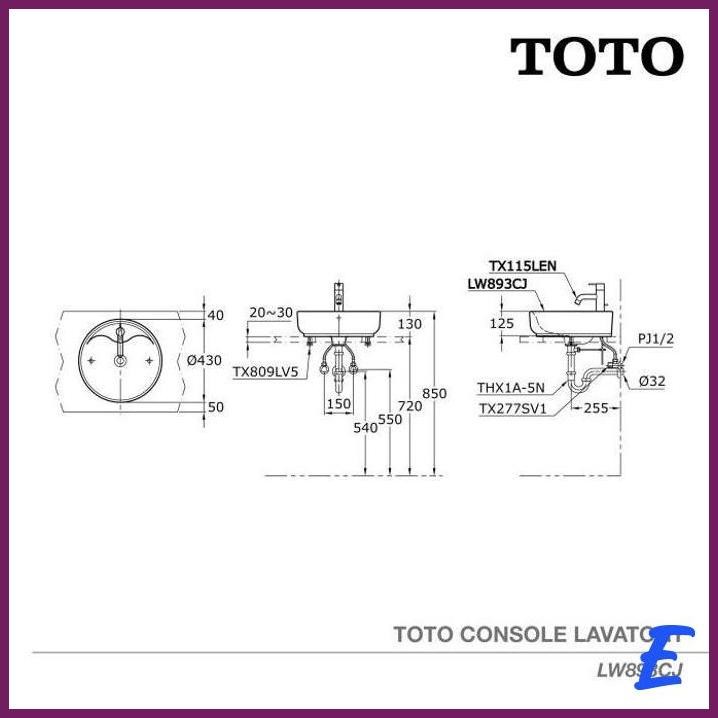 Jual | TTI | TOTO WASTAFEL LW893CJ | WASTAFEL - WASTAFEL CUCI TANGAN - LAVATORY | Shopee Indonesia
