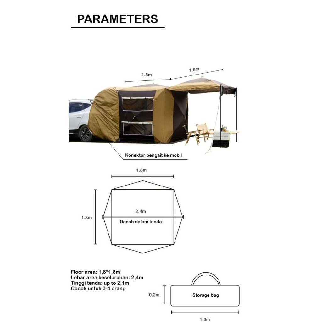Jual Tenda Mobil Camping Campervan Aera|Tenda Camping Mobil Ar003 3-4 ...