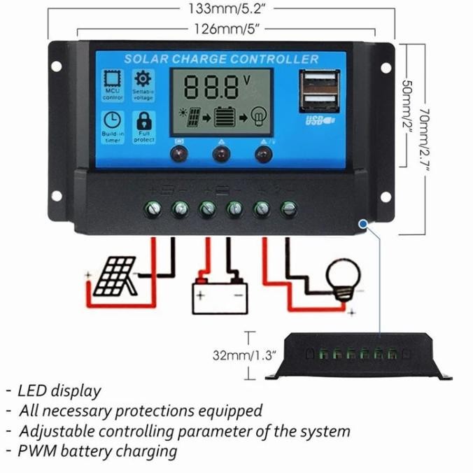 Jual Trending Scc Pwm 10A 20A 30A 40A 50A 60A Solar Charge Controler Mppt Powmr Plts Neo ...