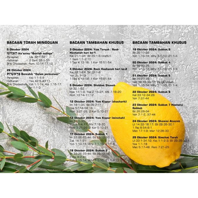 Jual Kalender Alkitab Tahun Ibrani 5785 - Pey Hey (2024-2025) Original ...