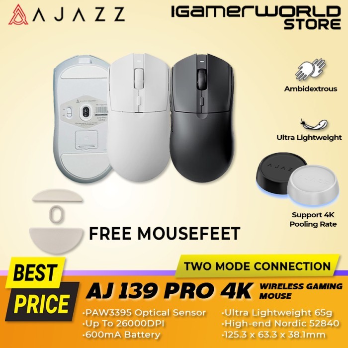 Jual Ajazz AJ139 Pro 4K Dual Mode Wireless Gaming Mouse | Shopee Indonesia