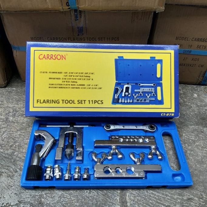 Jual Flaring Tool Kit Box Carrson Set 11 Pcs | Swaging Pipa Ac Ct 278 ...