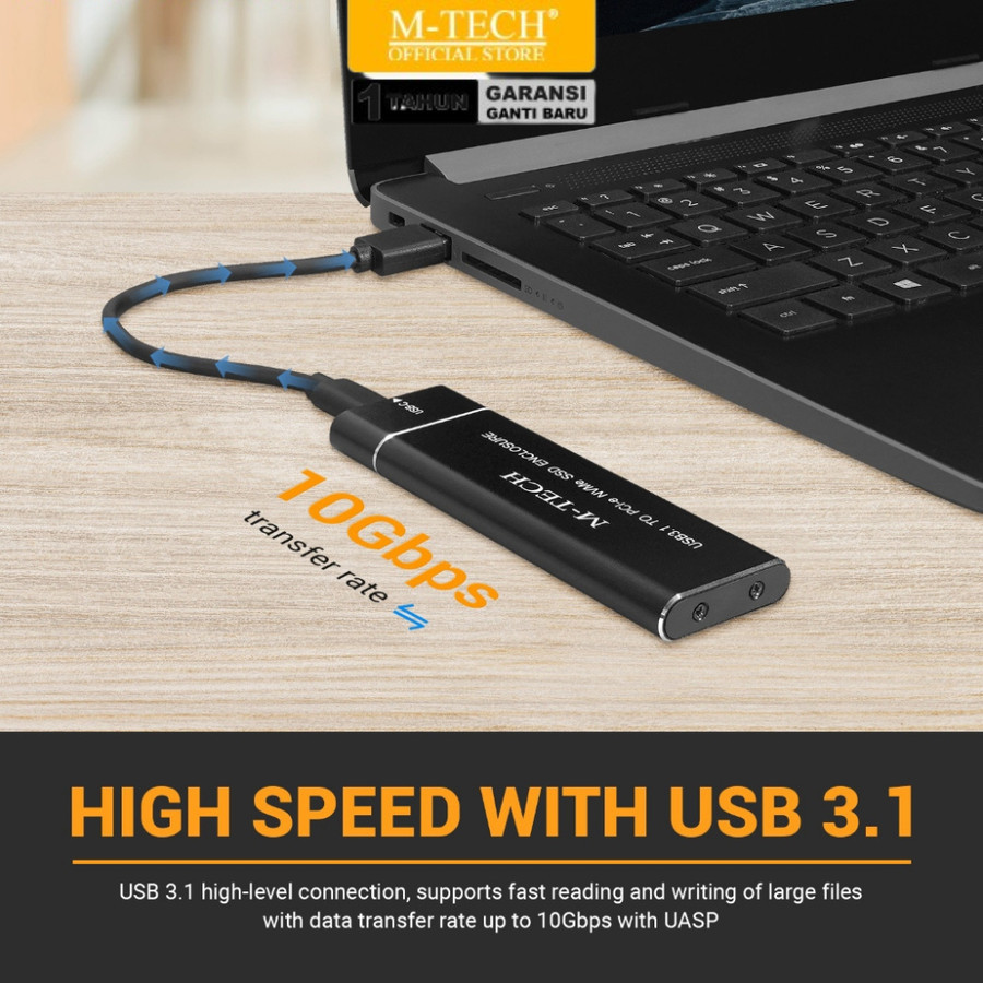 Jual Case External SSD NVMe USB 3.1 Type-C M-Tech / Enclosure SSD Portable | Shopee Indonesia