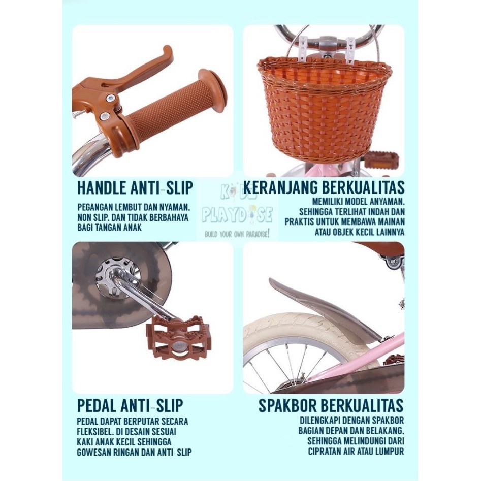 Jual Sepeda Anak Phoenix Vintage 14 & 18 Inch Pink Dan Biru Ready Stock ...