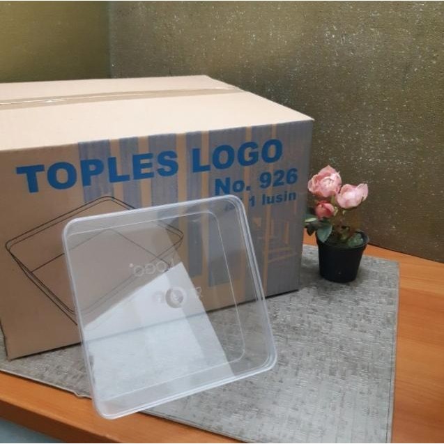 Jual Toples Persegi Kotak Dessert Box Kue Kering Coklat 500 Gram Logo ...