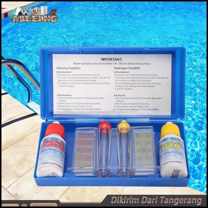 Jual Pool Test Kit Cl Ph Chlorine Hydrotool Tester Kolam Renang Refill ...