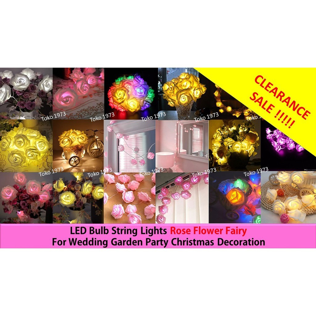 Jual Clearance 20Pc Led Roe Tring Light Roe Flower Wedding Garden Party ...