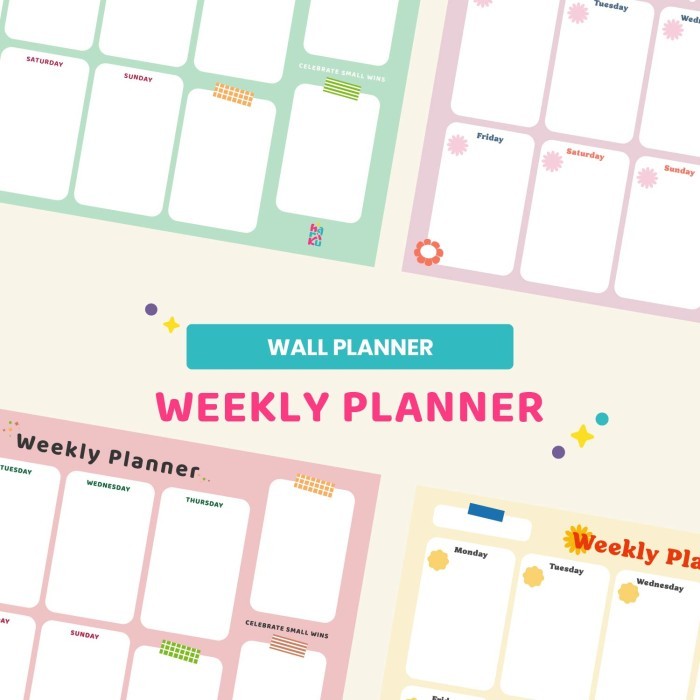 Jual HARGA DISKON Weekly Planner Schedule Board - Wall Planner - Hariku ...