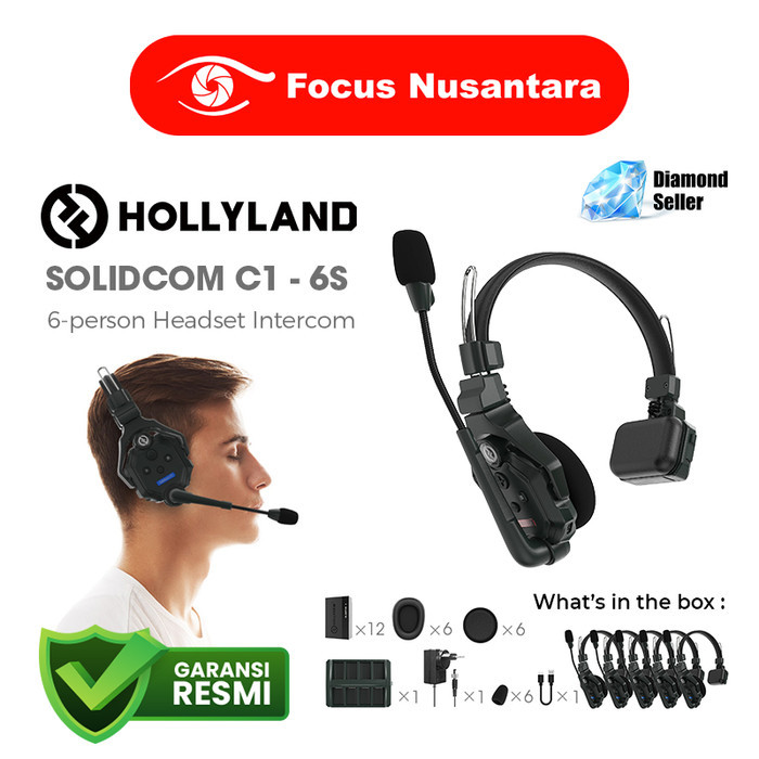 Jual HOLLYLAND Solidcom C1-6S Wireless Intercom Headset System Full Duplex | Shopee Indonesia