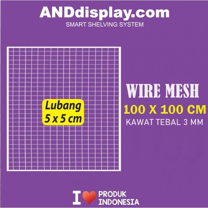 Jual Wire Grid Mesh 100 X 100 Cm - Kawat Jaring Kotak - Ram Dinding ...