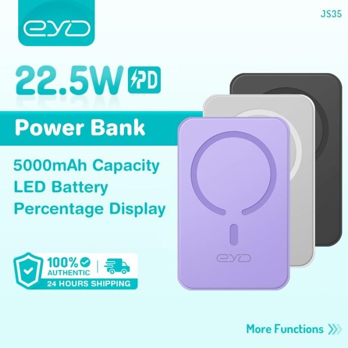 Jual EYD Power Bank Wireless Magnetic Fast Charge PowerBank(5000mAh/22 ...