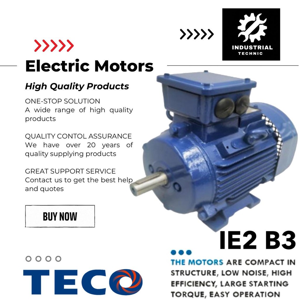 Jual ELEKTRO MOTOR TECO AESV2S IE2 4P 0,75KW 1HP 3PHASE 380V B3/ DINAMO ELECTRIC MOTOR/ ELECTRO ...