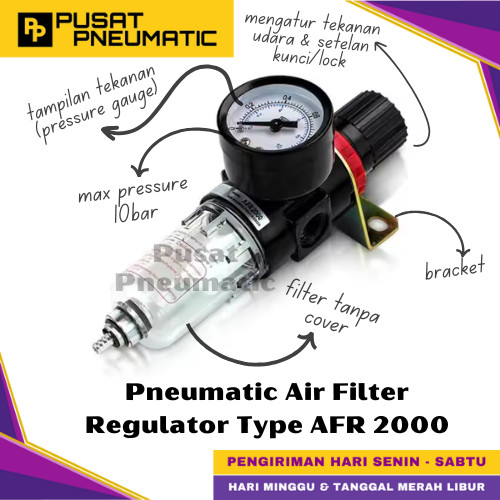 Jual AFR 2000 Pneumatic Air Pressure Relief Control Filter Regulator ...