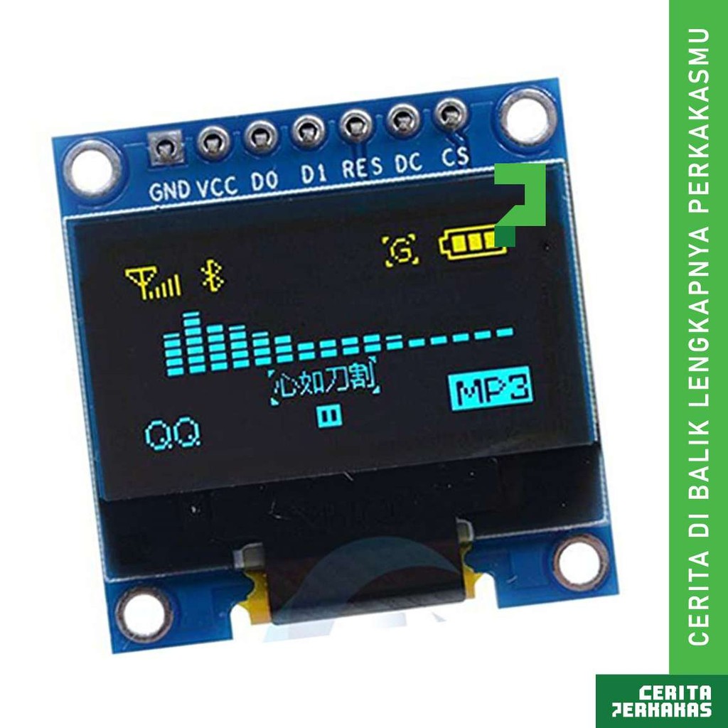 Jual Display Modul OLED 7pin 128x64 0.96 Inch CP /I IIC LCD Arduino ...
