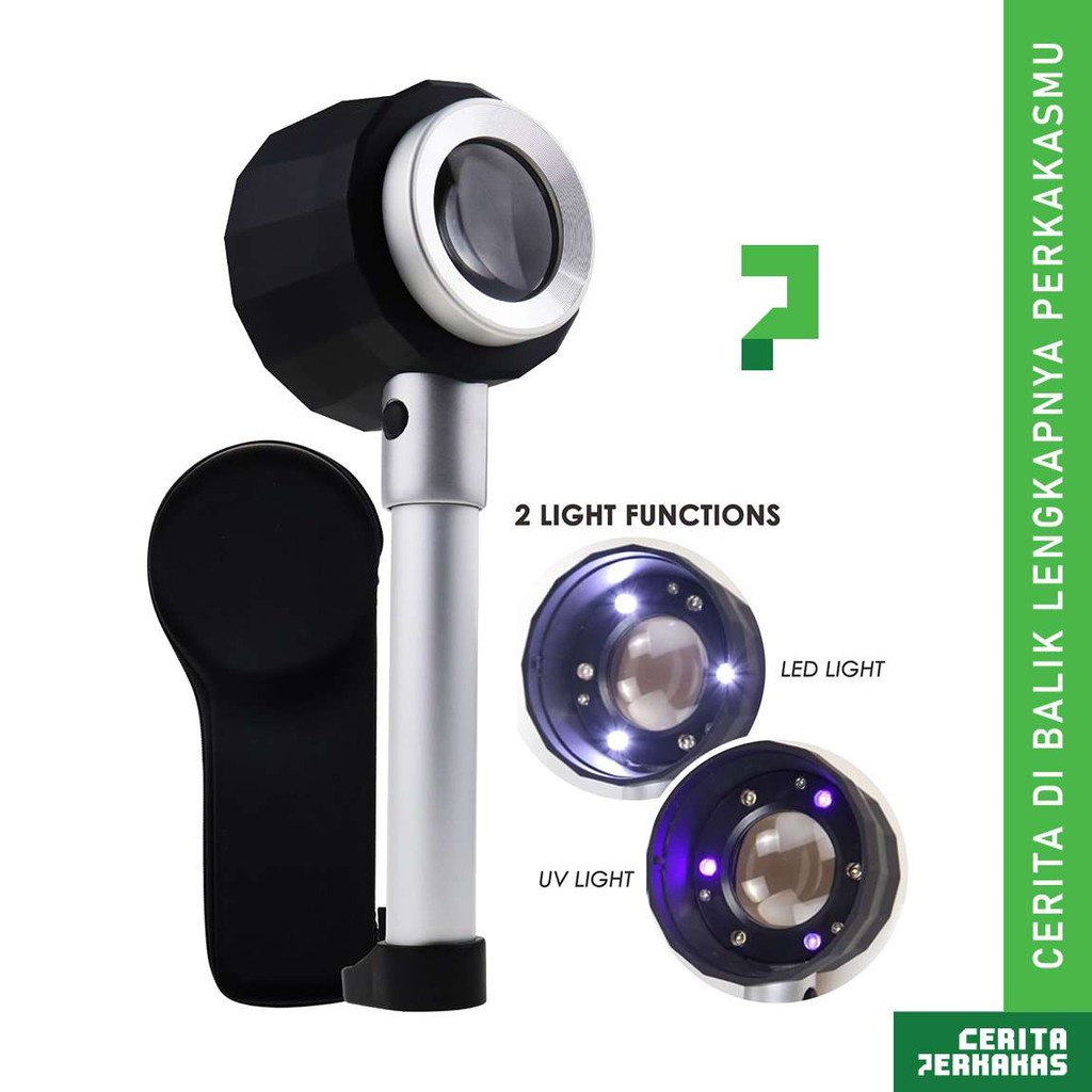Jual Pembesar Kaca LED 10x CP / Lampu Lup Lensa Magnifier Handheld ...