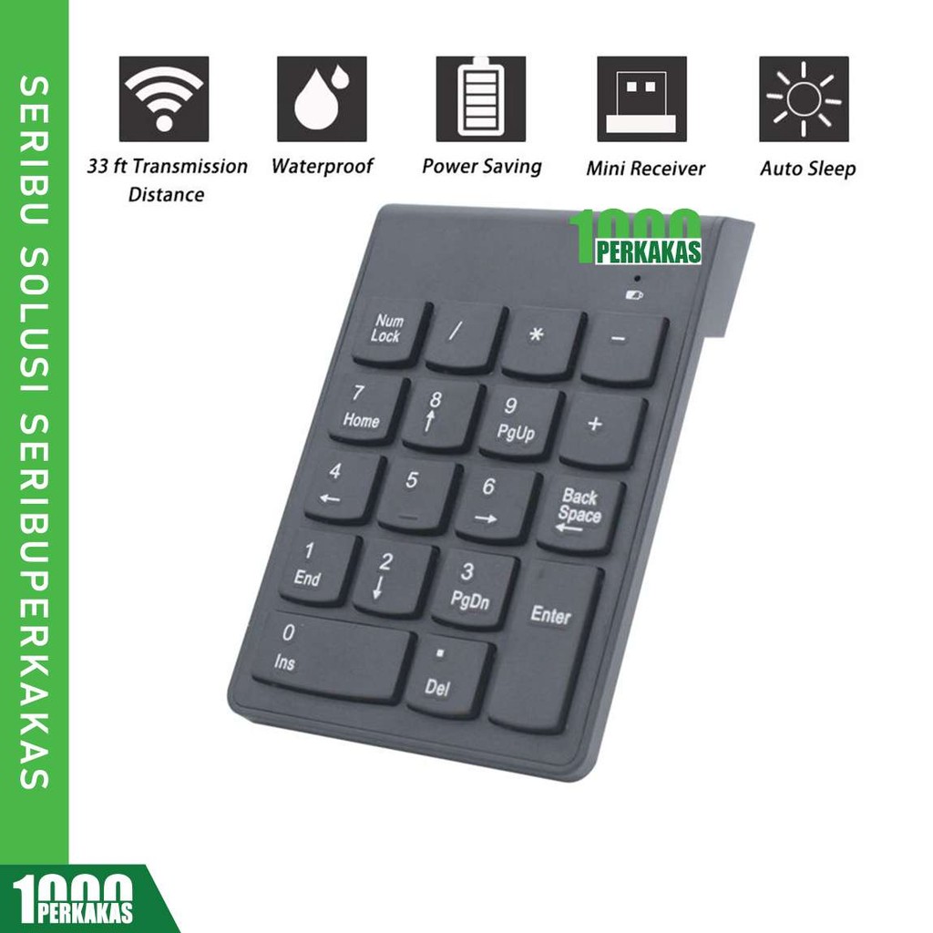 Jual 1P Numeric Keypad Wireless / Keyboard Numpad Angka 2.4GHz | Shopee ...