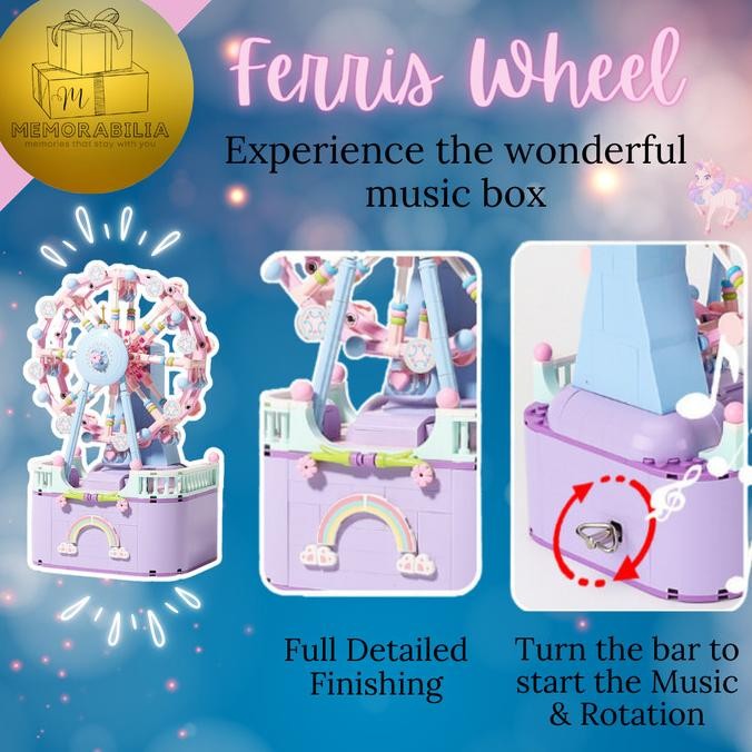 Jual Kotak Musik Carousel Ferris Wheel Balok Susun Mainan Anak Hadiah ...