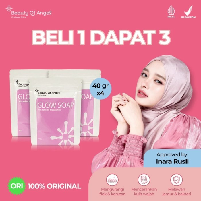 Jual GLOW SOAP SABUN WAJAH BEAUTY OF ANGEL GLOW SOAP 40GR 3 PCS-BEAUTY ...
