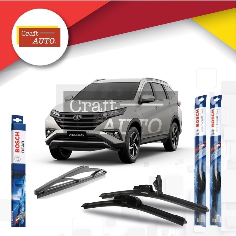 Jual Wiper Toyota All New Rush Depan Belakang Frameless Bosch Clear Advantage | Shopee Indonesia