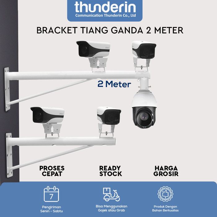 Jual Bracket Double Cctv Pole Mount 2 MeterII Bracket Dinding Ganda 2 ...