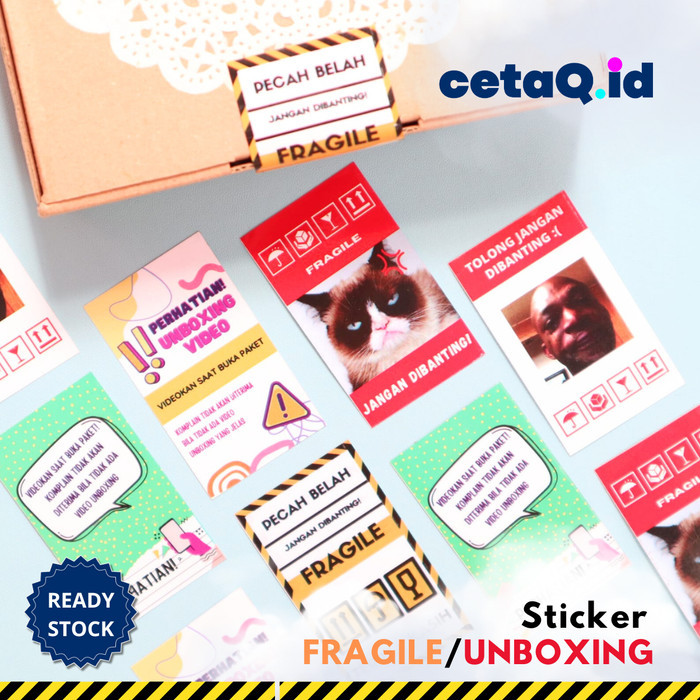 Jual Sticker Fragile Unboxing lucu Unik Ready Stock Label Stiker Jangan ...