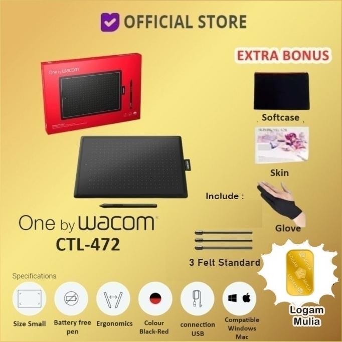 Jual Wacom One By Ctl-472/K0-Cx Creative Pen Tablet Ctl472 Ctl 472 Ko ...