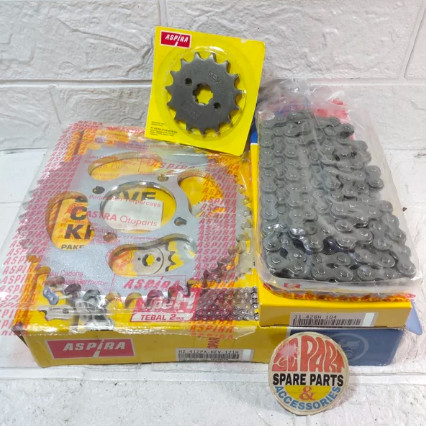 Jual Paket Rantai Supra Gear Gir Set Depan Belakang Rantai Aspira Barang Langka | Shopee Indonesia