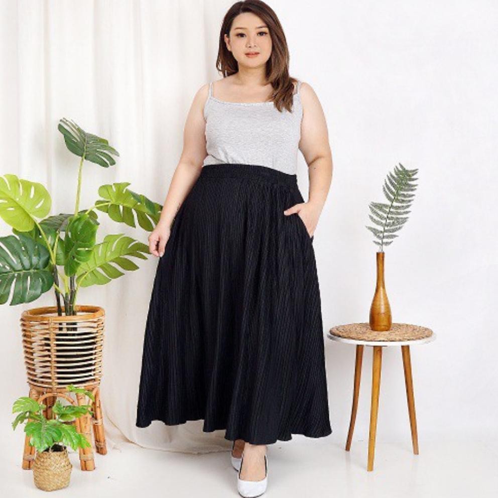 Jual Voucher Lebaran Rok Plisket Jumbo Wanita Panjang 100Cm /Rok Panjang Musliman /Rok Kerja ...
