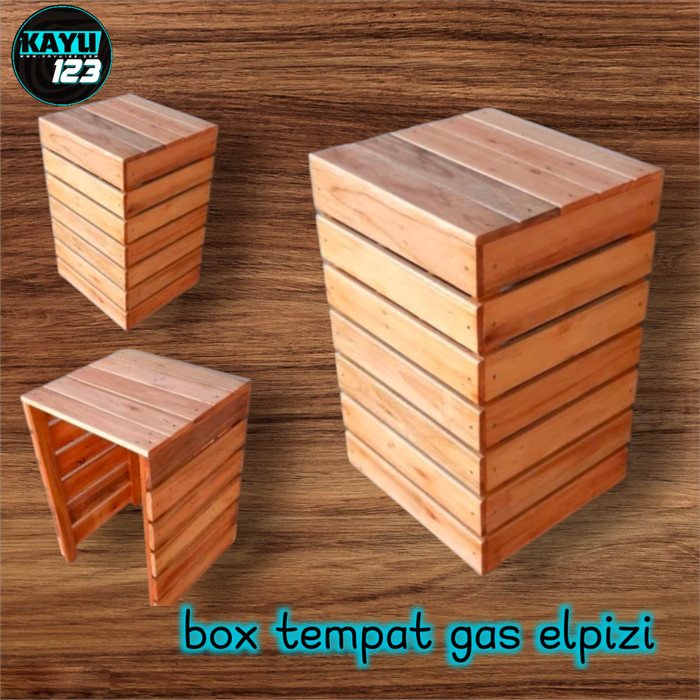 Jual PROMO! cover tabung gas 3kg5kg12kg kayu tempat tabung gas kayu ...