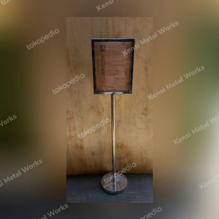 Jual Sign Stand Stainless Brosur Banner Poster QR Sign Frame display A3 ...
