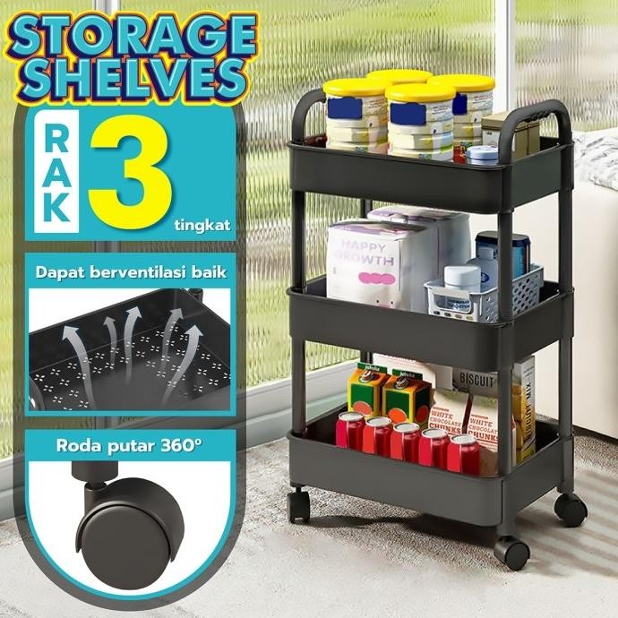 Jual BG SPORT Rak Penyimpanan Susun 3 Tingkat / Storage Shelf 3 Levels ...
