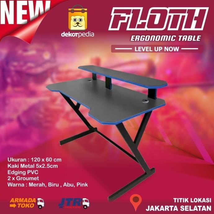 Jual Meja Gaming Meja Komputer Meja Kerja Floth FL120 (DALAM KOTA ...