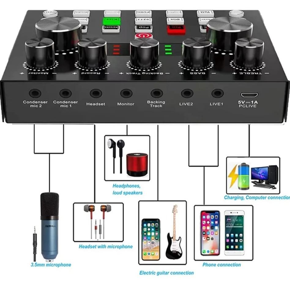 Jual SPECIAL Sound Card V8/V8S Bluetooth Audio USB External / Live Mixer Audio V8/V8S gd-5 ...