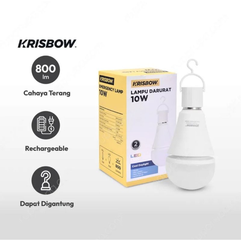Jual Lampu bohlam led emergency krisbow / lampu darurat / emergency ...